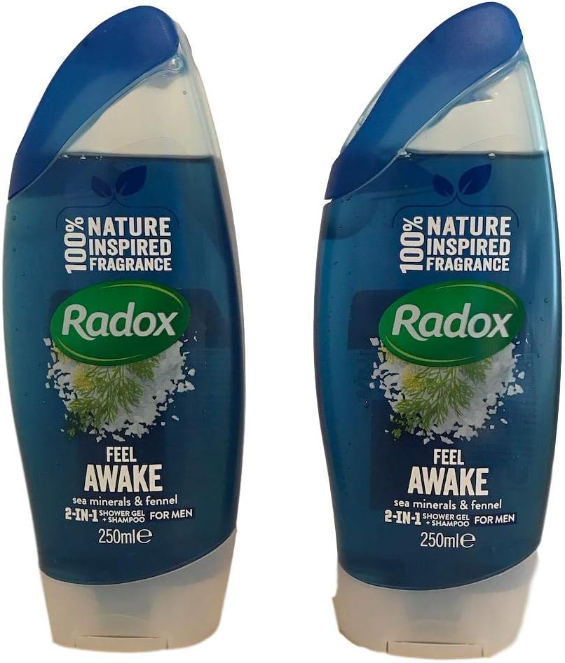 Radox Feel Awake for Men 2-in-1 Shower Gel & Shampoo 250ml (2 Pack ...