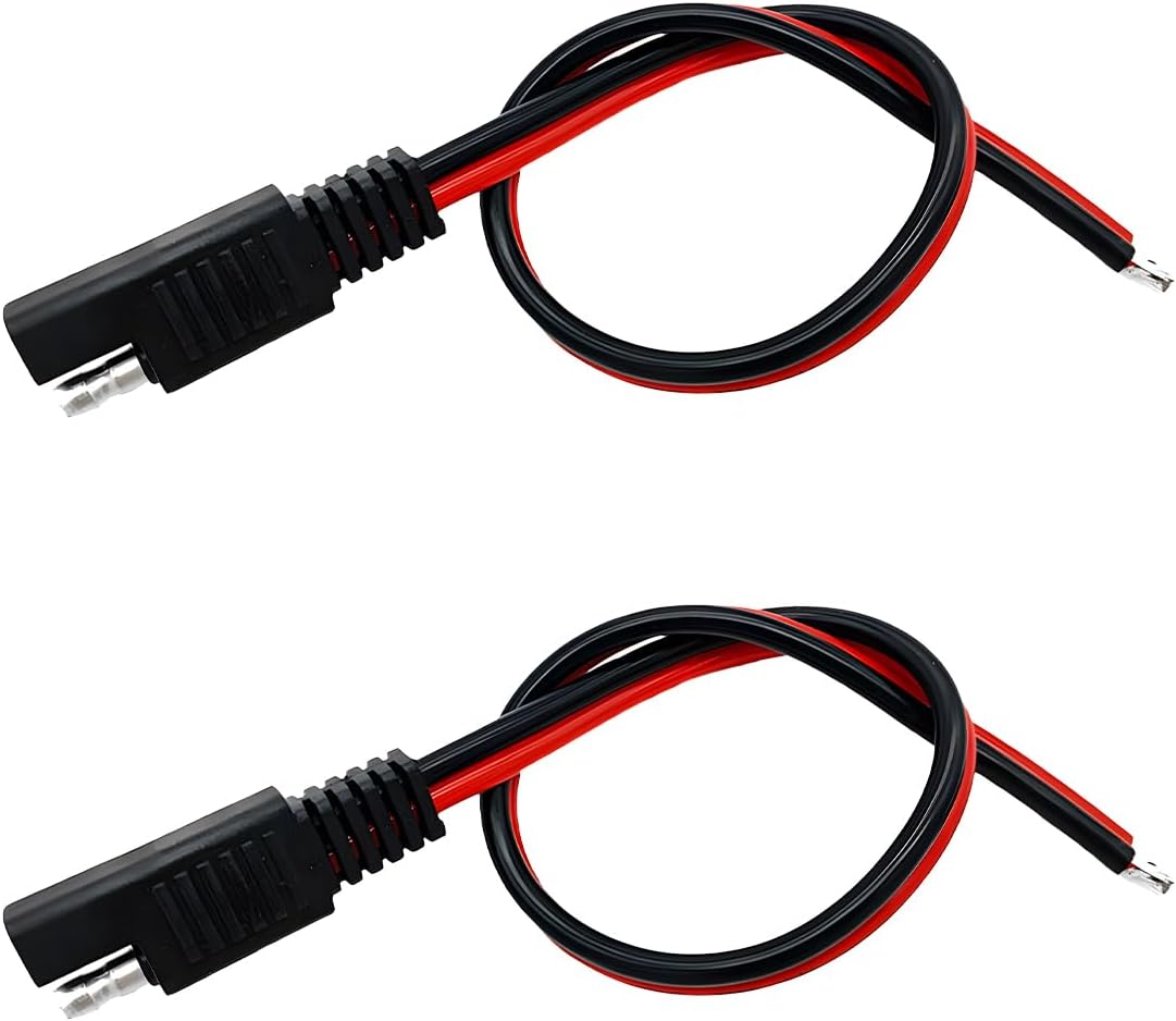 JUSTTOP 2 PCS SAE Connector Cable, 30cm 14AWG 2 Pin Quick Disconnect ...