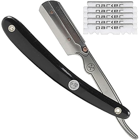 Amazon.com: DOVO Shavette Steel Handle Straight Razor with Red Holder ...