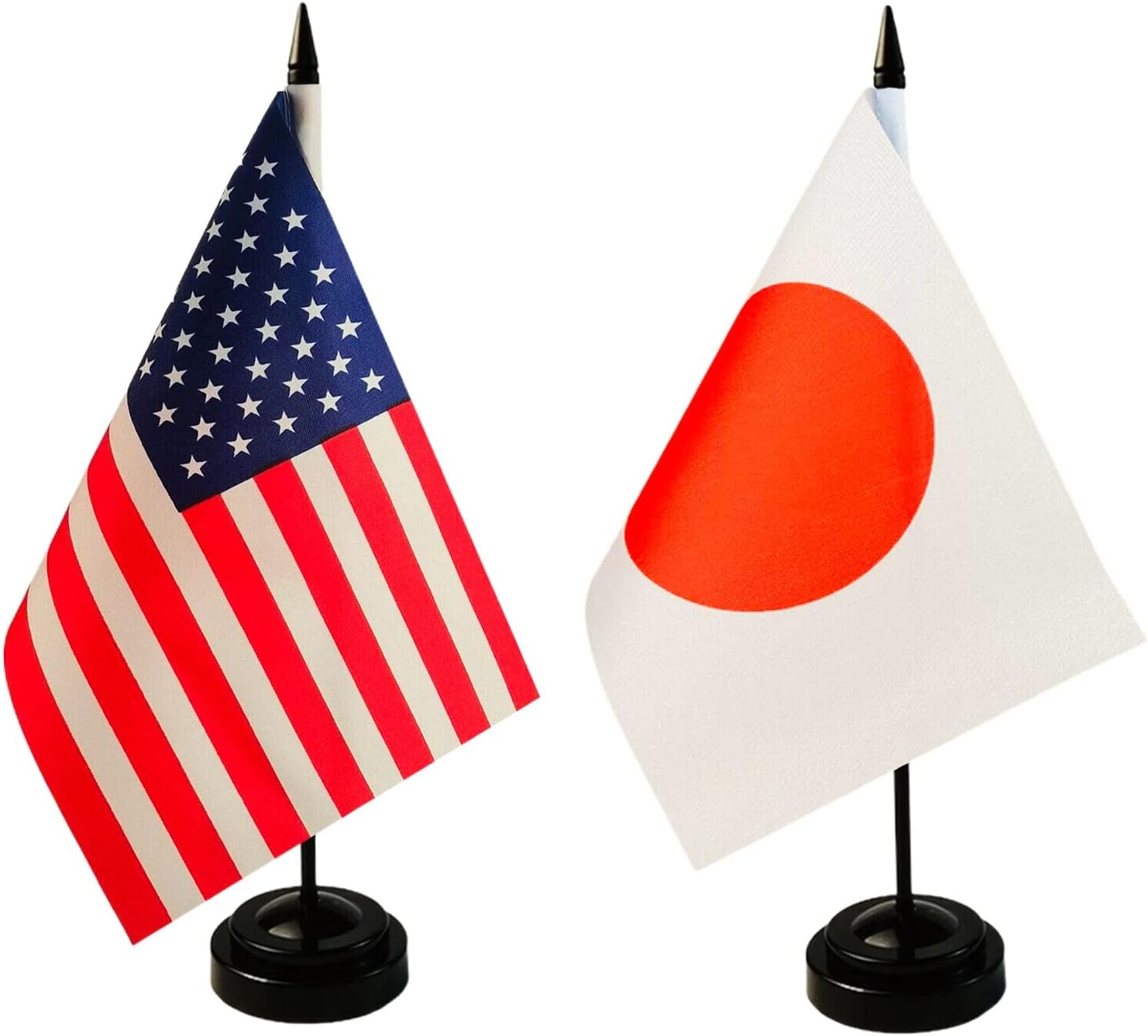 Amazon.com: 1 American and 1 Japanese 8"x5" Miniature Desk & Table Flag ...