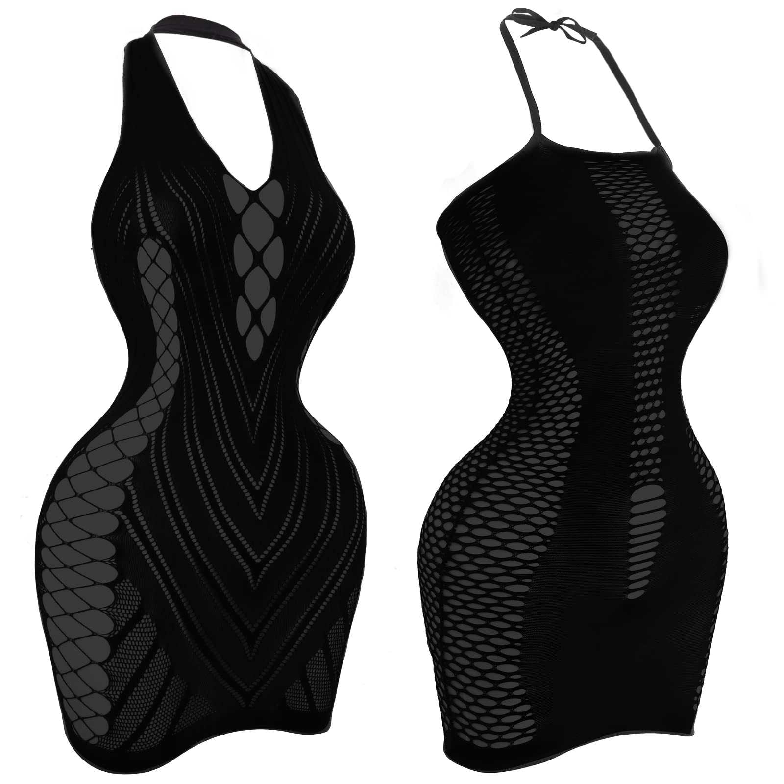 Amazon.com: selizo 2 Pack Fishnet Dress for Women, Black Fish Net Dress ...