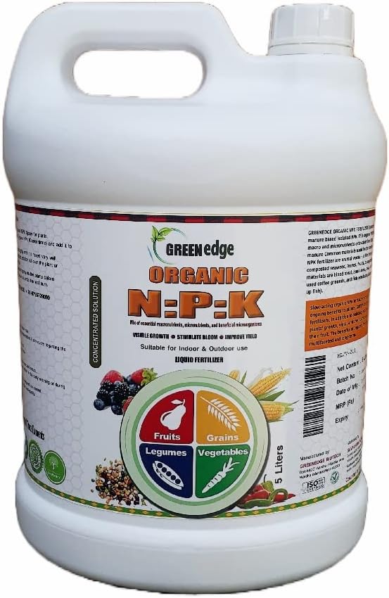 Greenedge Organic NPK Fertilizer (5 Liters) Liquid Concentrate for ...