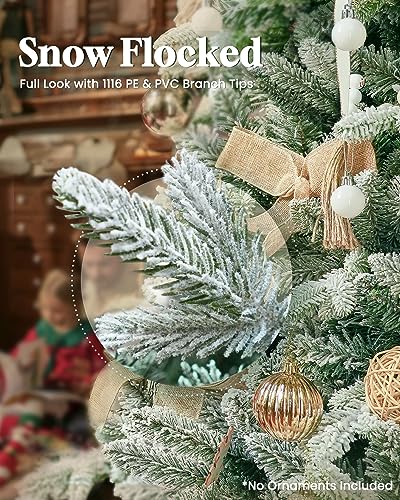 Snapklik.com : OasisCraft 75FT Pre-Lit Flocked Aspen Fir Artificial ...