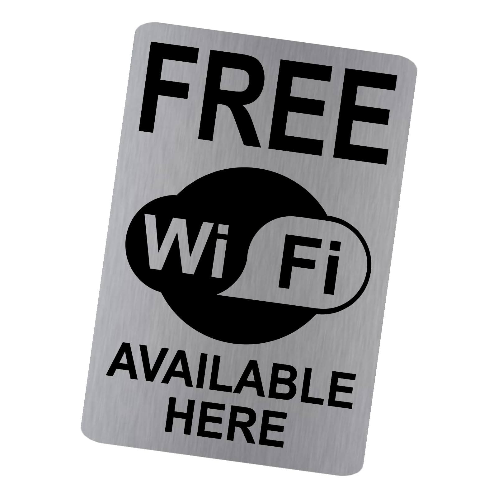 METAL Free WiFi Available Here Sign Brushed Silver Aluminium Warning ...
