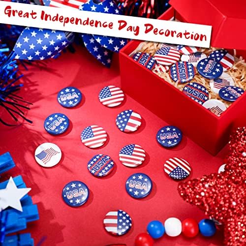 Amazon.com: Lenwen 100 Pcs American Flag Pins Patriotic Button Pins ...