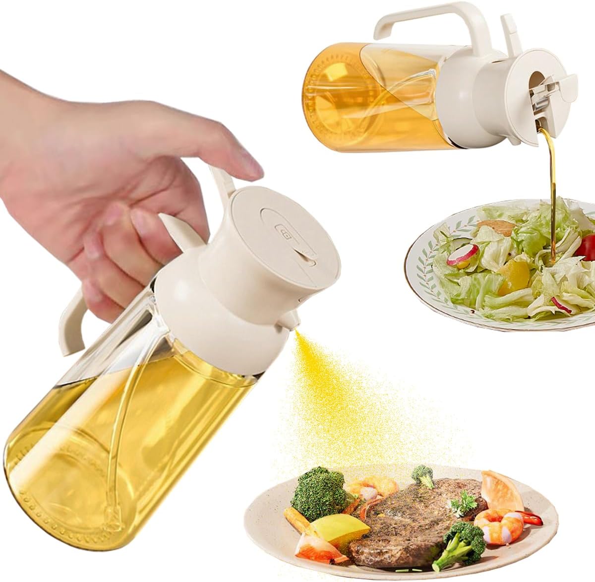 Amazon.com: PRO IPLAS Oil Sprayer for Cooking, 2 in 1 Oil Dispenser and ...