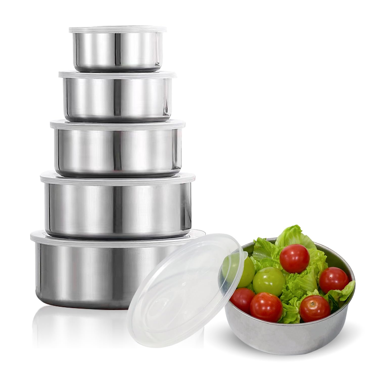 Amazon.com: airskyce 5 Pack Stainless Steel Storage Containers with ...