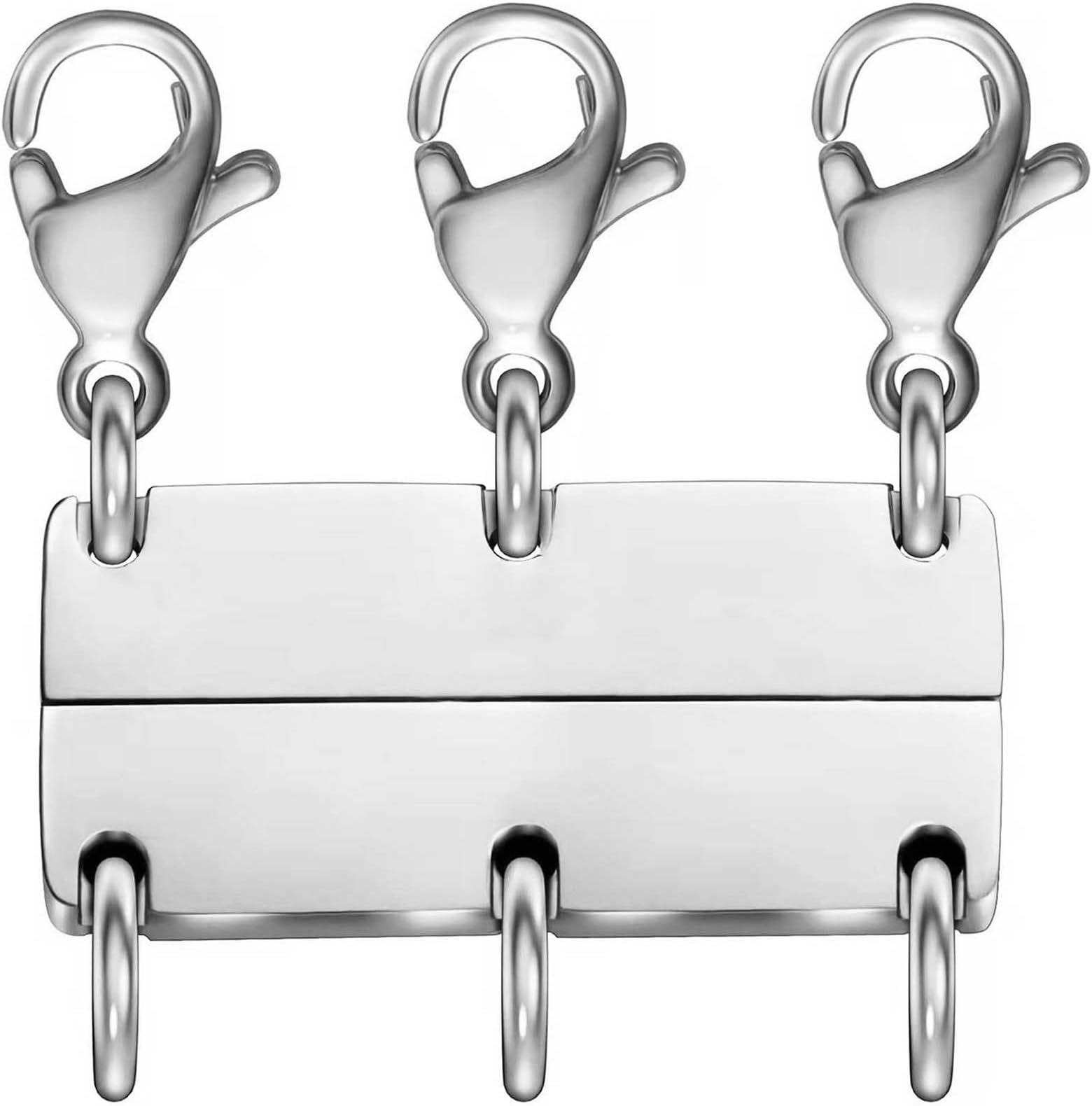 Amazon.com: Qulltk 2 Pcs Layered Necklace Clasps Magnetic Necklace ...