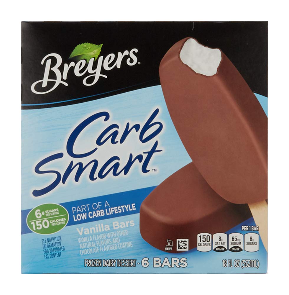 Buy Breyers CarbSmart Frozen Dairy Dessert Bars, Vanilla Ice Cream ...