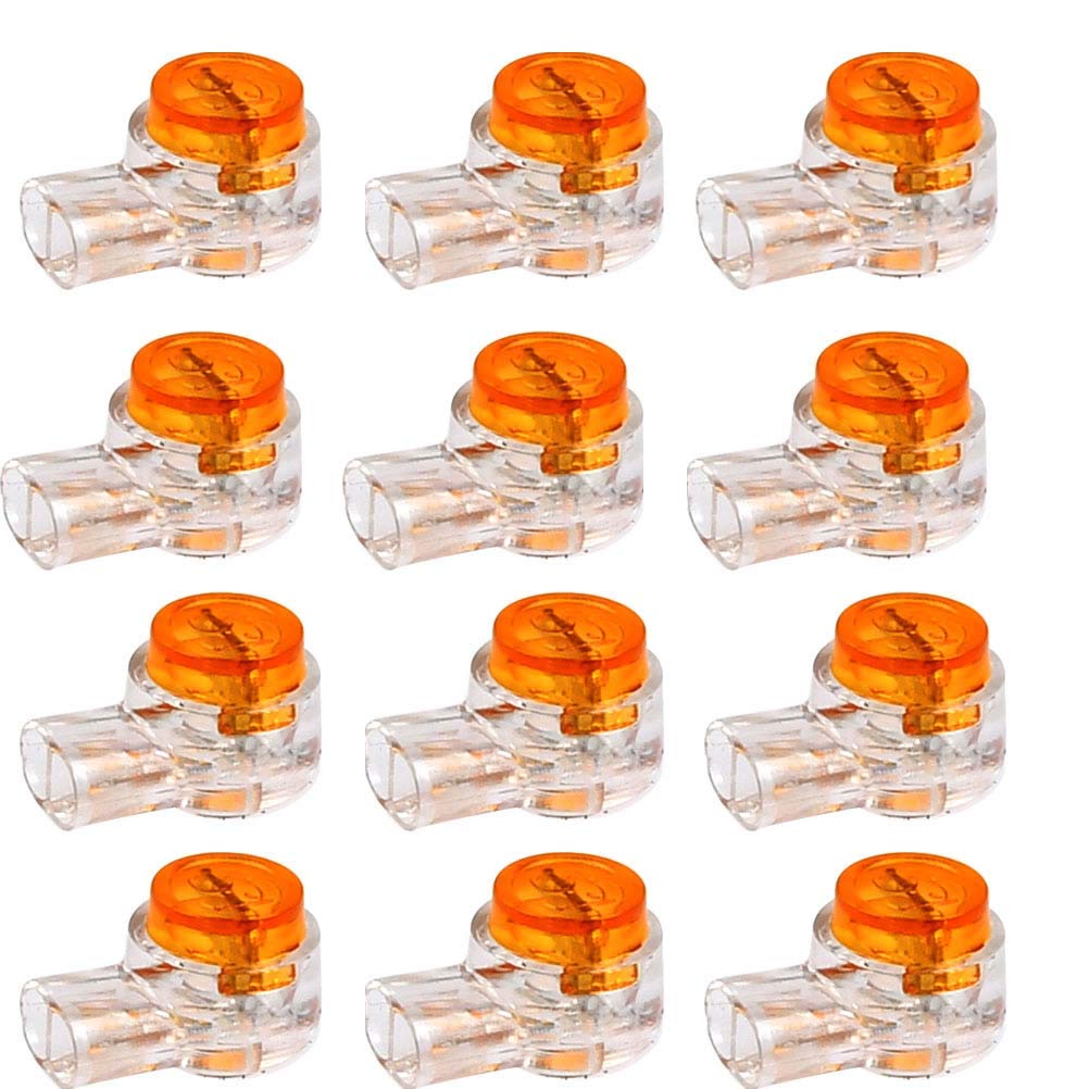 BUYGOO 200PCS Waterproof Gel-Filled Orange Clear Button Telephone Wire ...