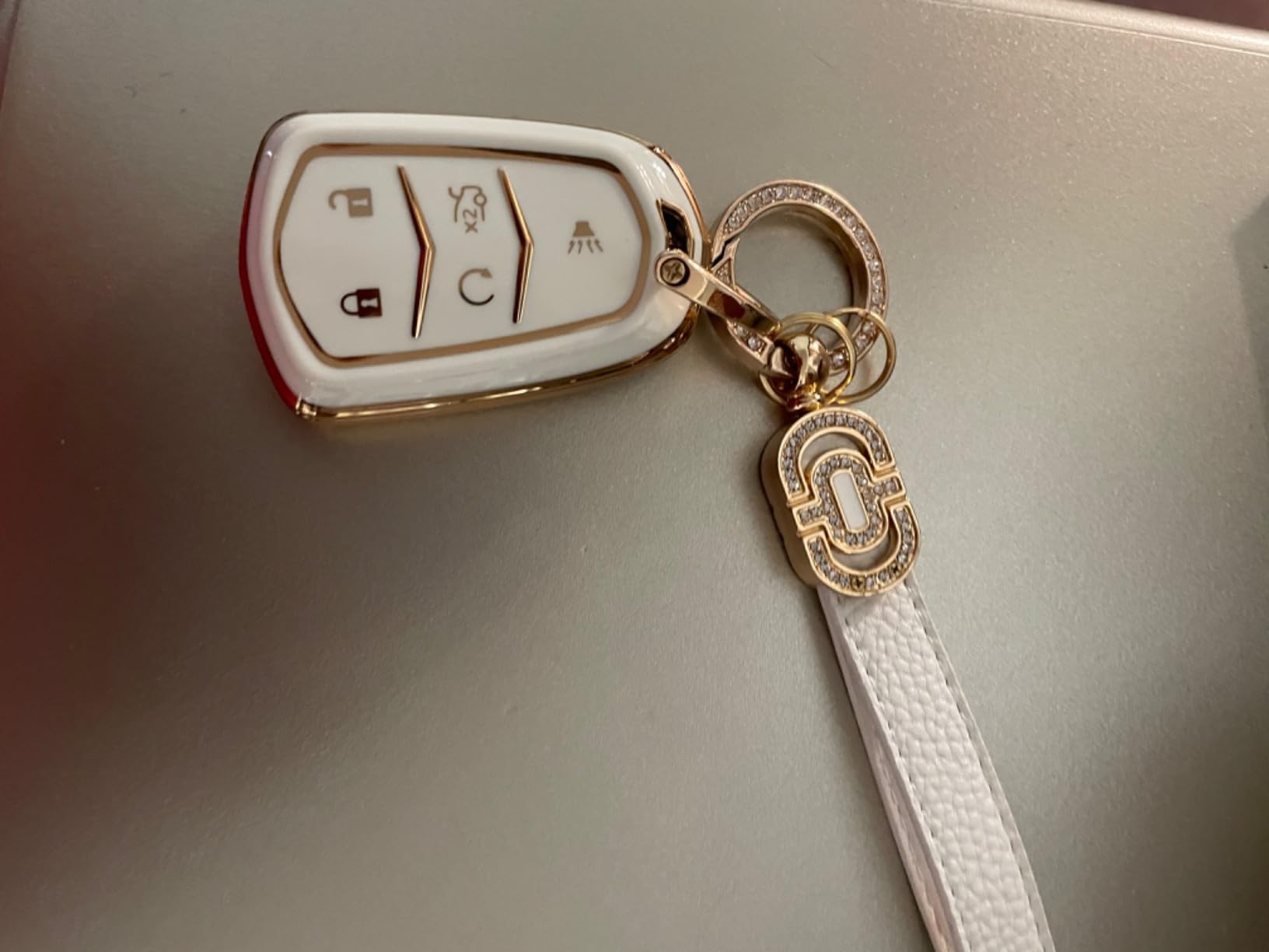 Amazon.com: CARFIB for Cadillac Key Fob Cover Cute Girly Key Chain 5 ...