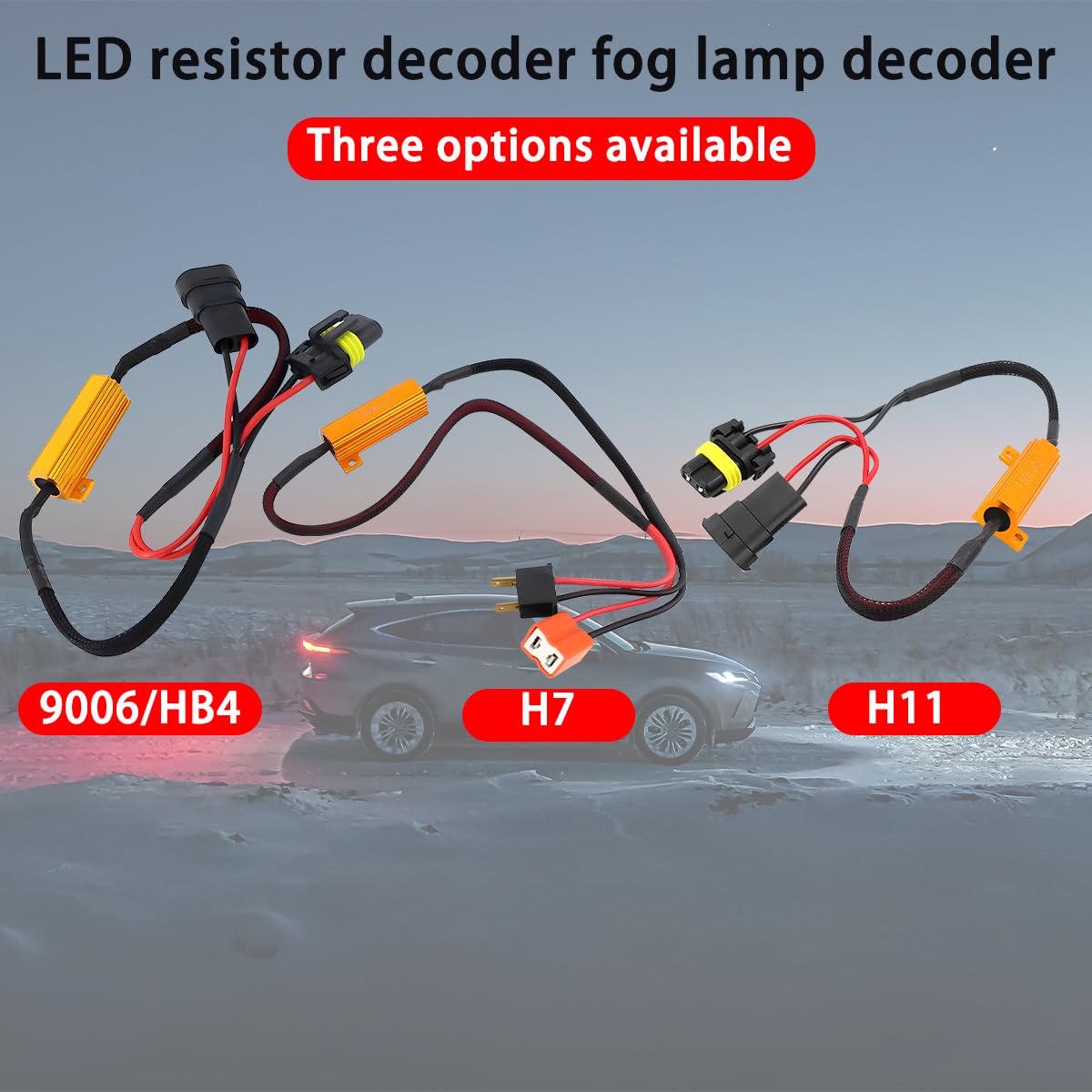 Snapklik.com : 2PCS H11 Car LED Resistor Kit, 50W 6Ohm Vehicle ...