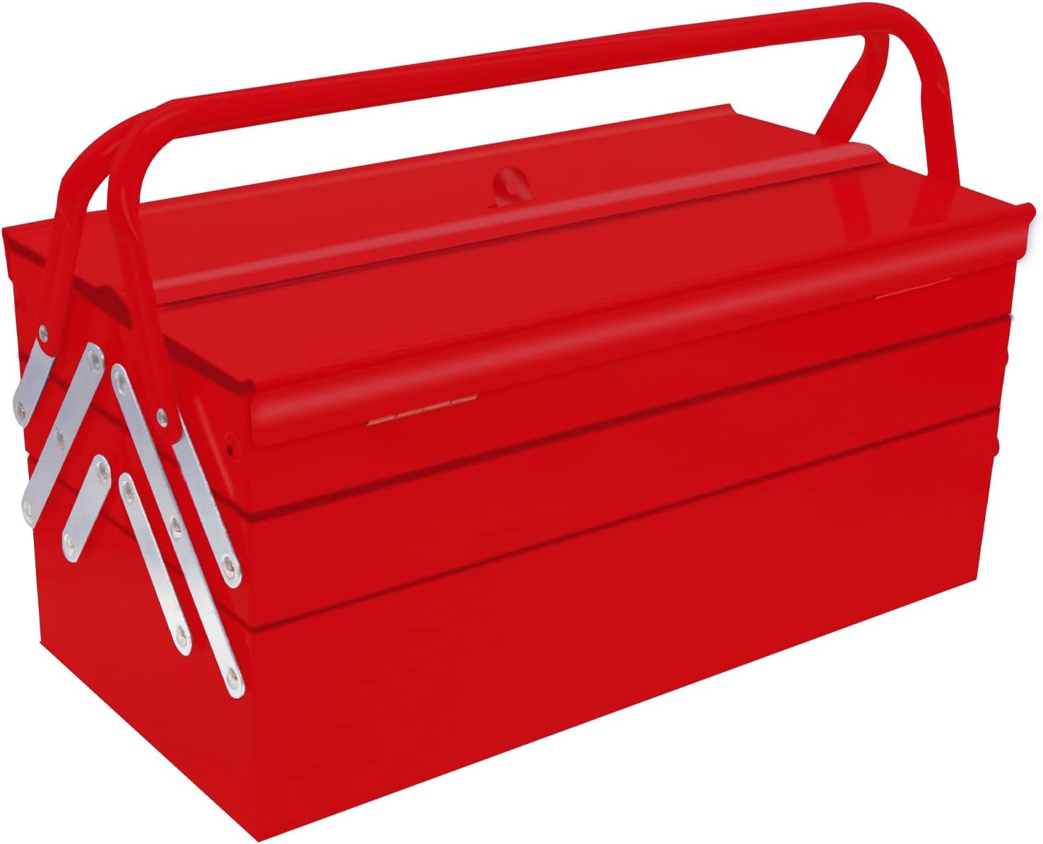 MANUFORE Large Metal Tool Box 16.5 x 8.5 x 8'' Folding Tool Storage Box ...