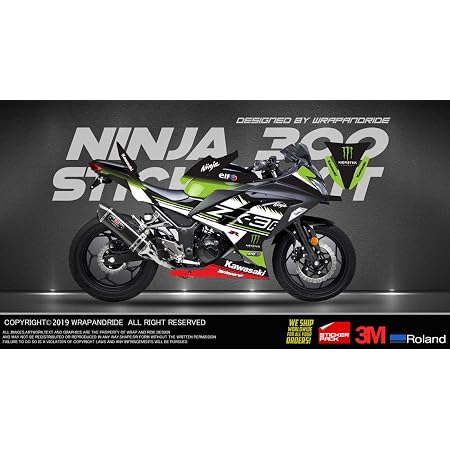 wrap and ride ZX-3R Design Kawasaki Ninja 300 Decal Sticker : Amazon.in ...