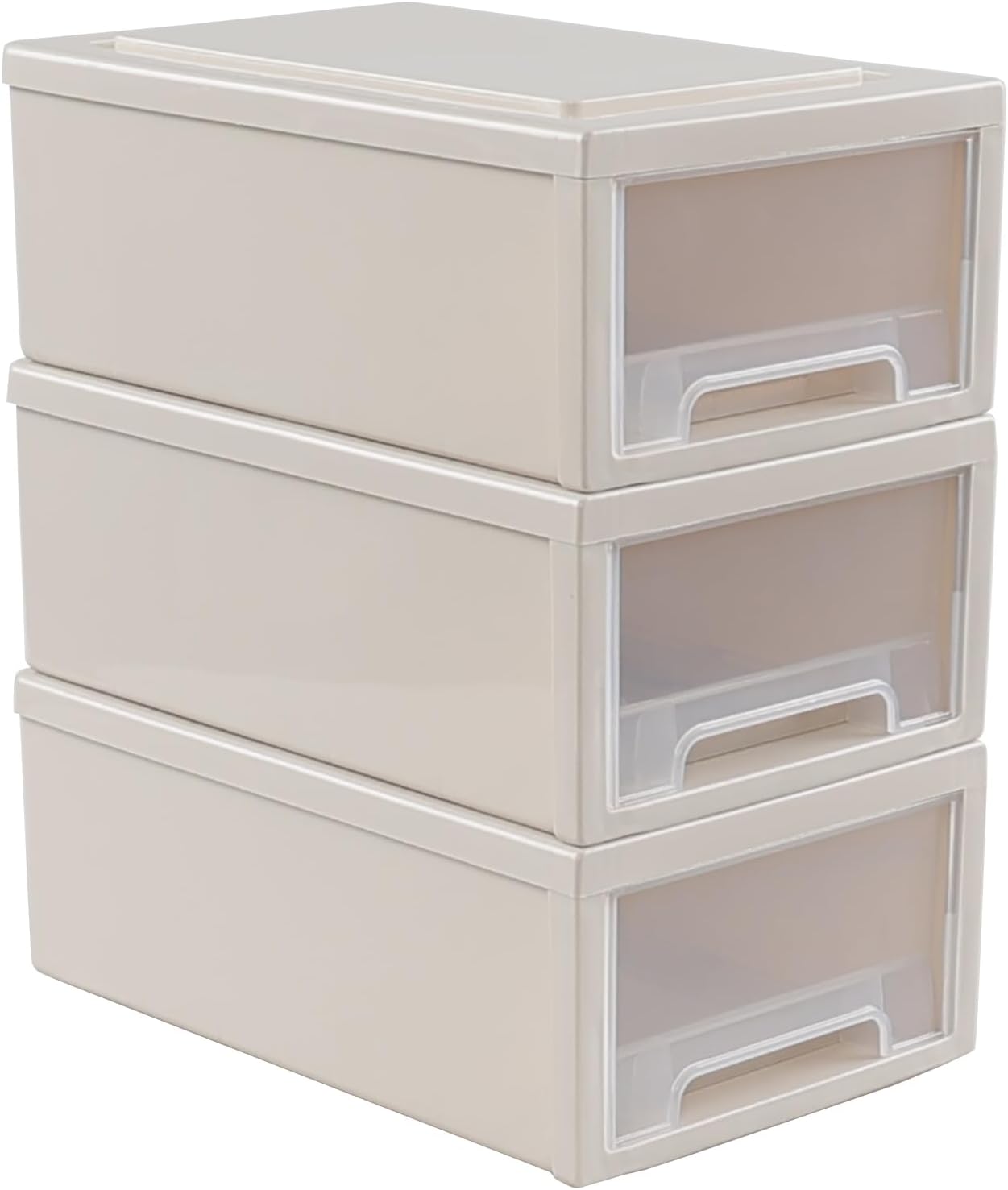 Minekkyes 6 Quart Plastic Stacking Storage Drawer Box, Desktop Stacking ...