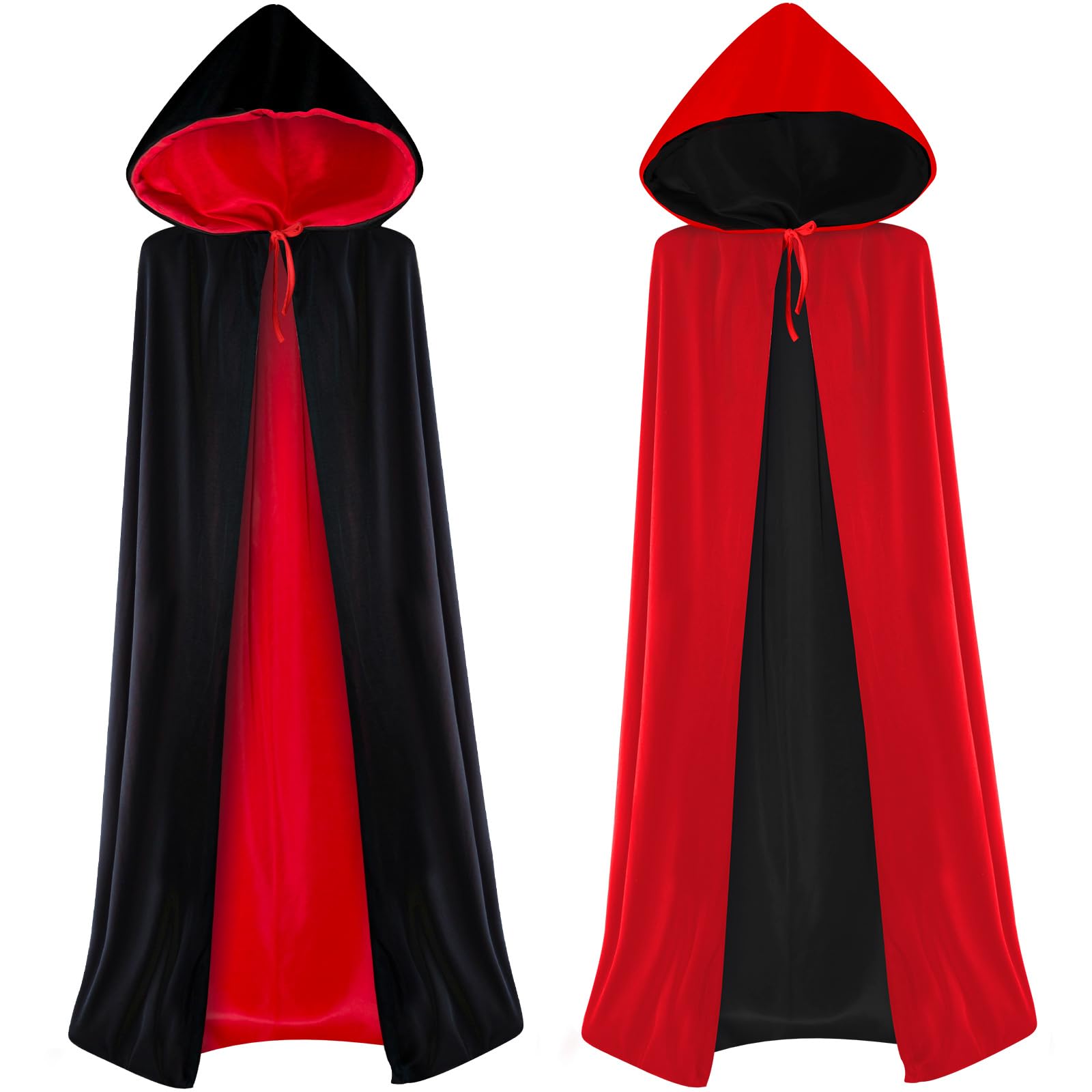 Amazon.com: Pseutio Unisex Hooded Cloak Black and Red Reversible Hooded ...
