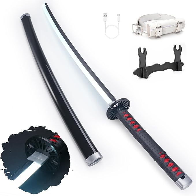 Amazon.com: Zisu LED Glowing Anime Cosplay Sword Tanjiro Sword - 40 ...