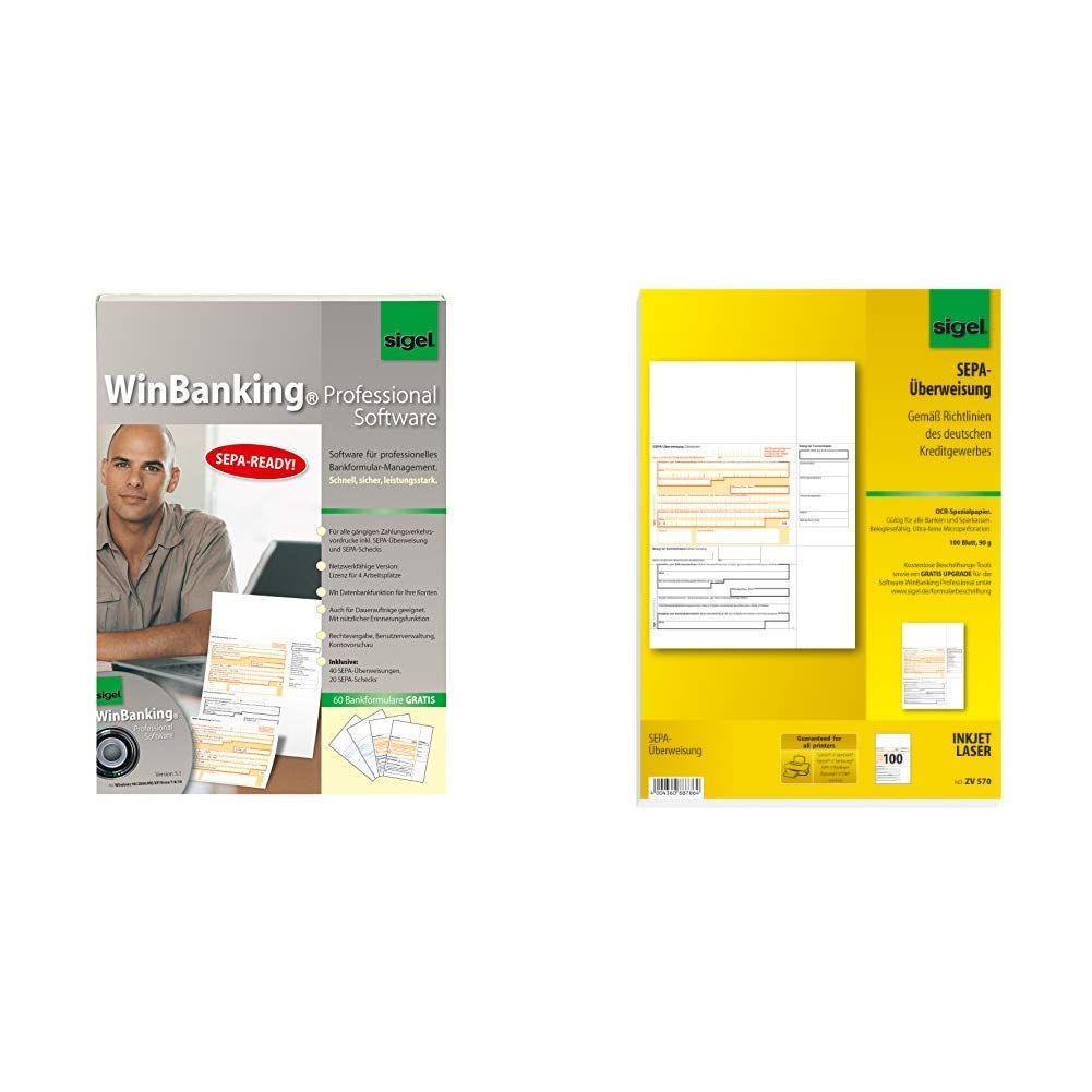 SIGEL SW235 WinBanking Professional, Software für Bankformular-Management, inkl. 60 ...
