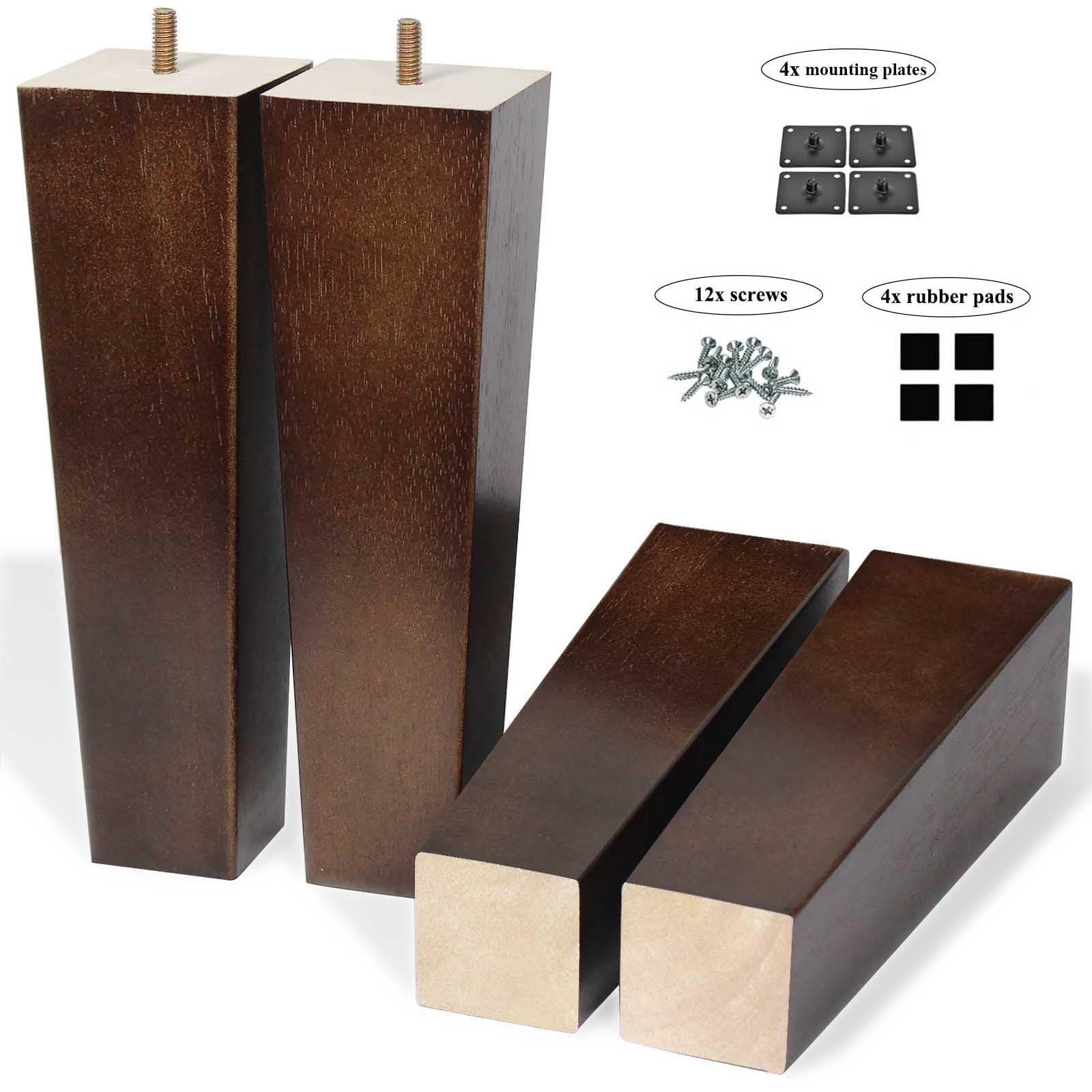 Snapklik.com : Wood Furniture Legs 10 Inch End Table Legs Square Couch ...