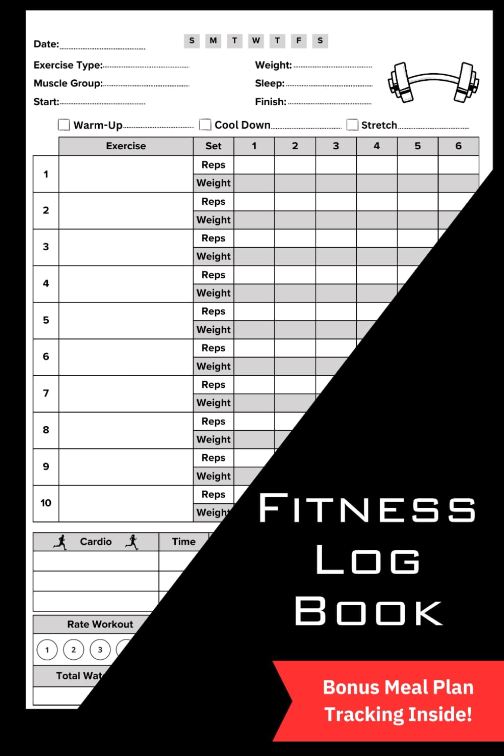 Fitness Log Book: Workout and Training Tracker, Gym Weight Lifting ...