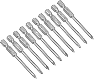 uxcell 10 Pcs 3.5mm PH1 Magnetic Phillips Screwdriver Bits, 1/4 Inch Hex Shank 2.56-inch Length ...