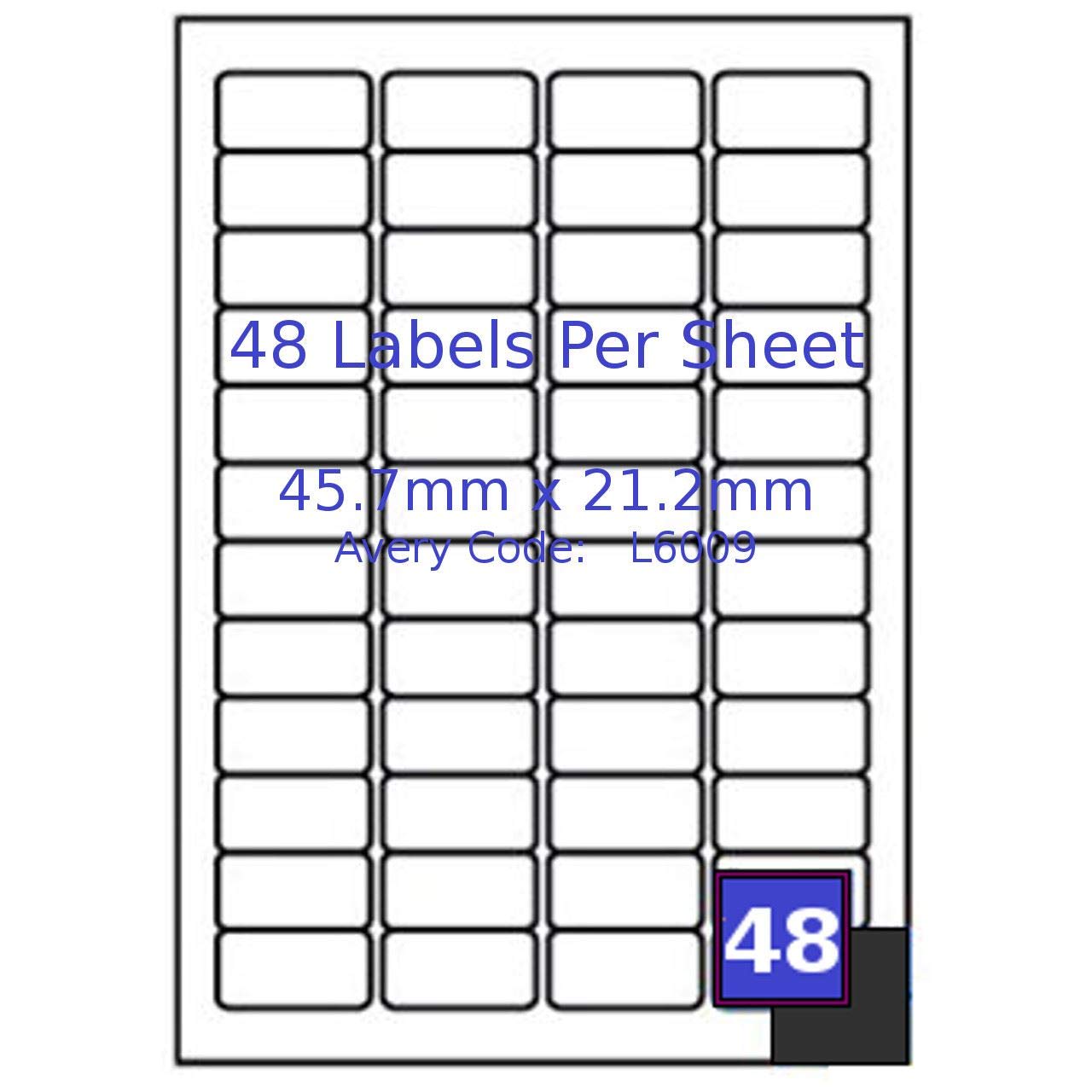 10x 48 Labels Per Sheet A4 Address Labels Sticky Self Adhesive Peel Out ...