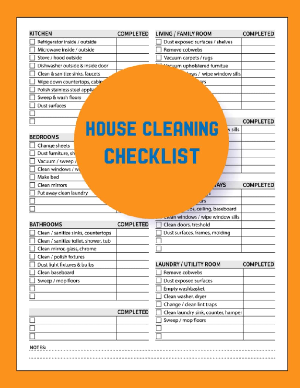 House Cleaning Checklist House Cleaning Checklist Planner With Deep ...