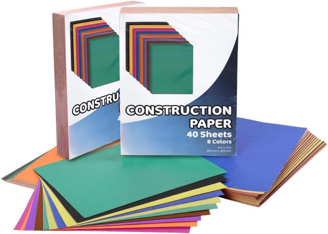 Amazon.com: (50 Packs) Construction Paper Assorted Colors Bulk 9x12 ...