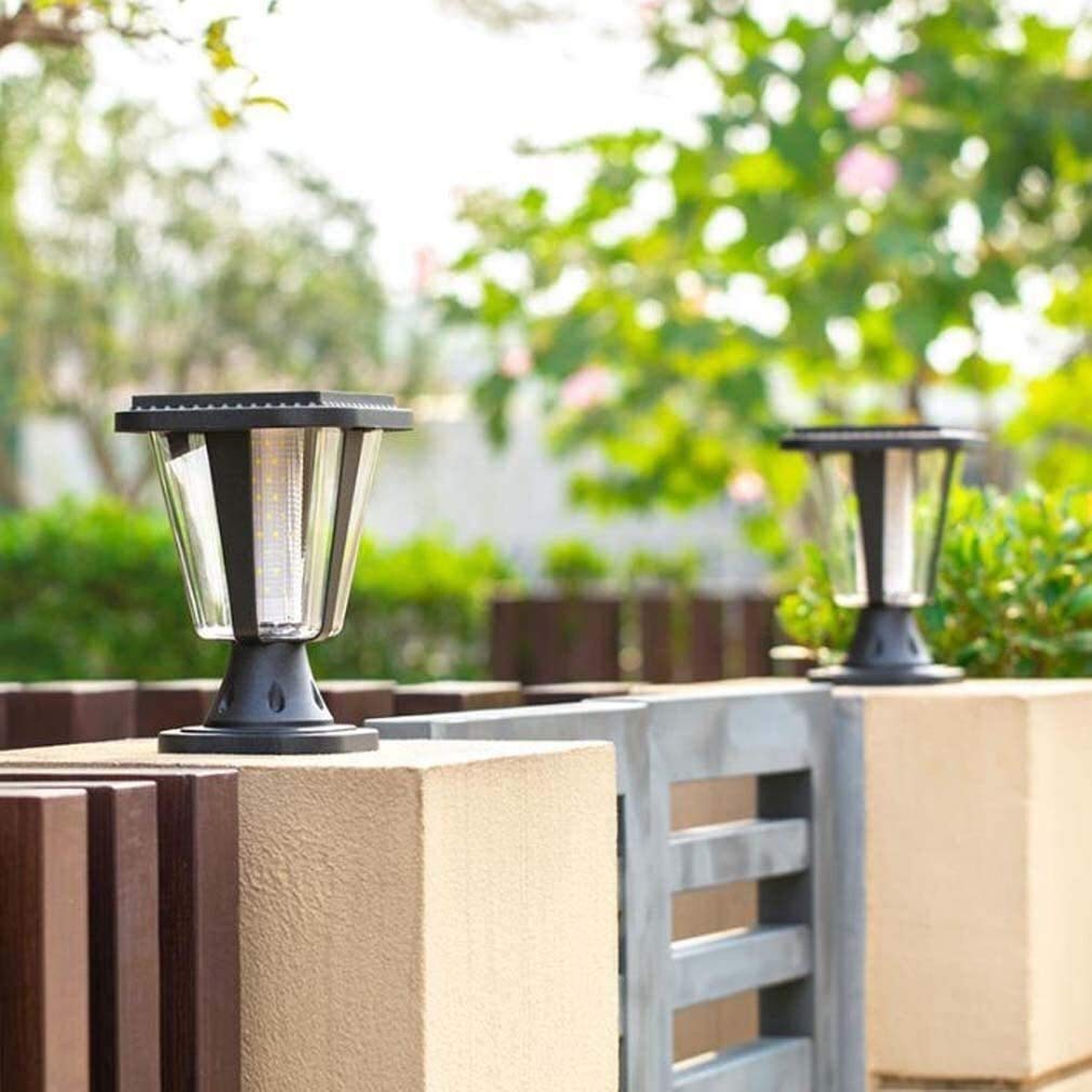 Outdoor Column Cap Light Fixtures Solar Pillar Light , 5.51” Large