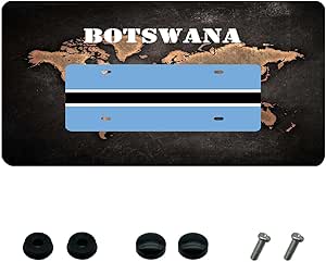 Amazon.com: Botswana National Flag License Plate Frame Personalized car ...