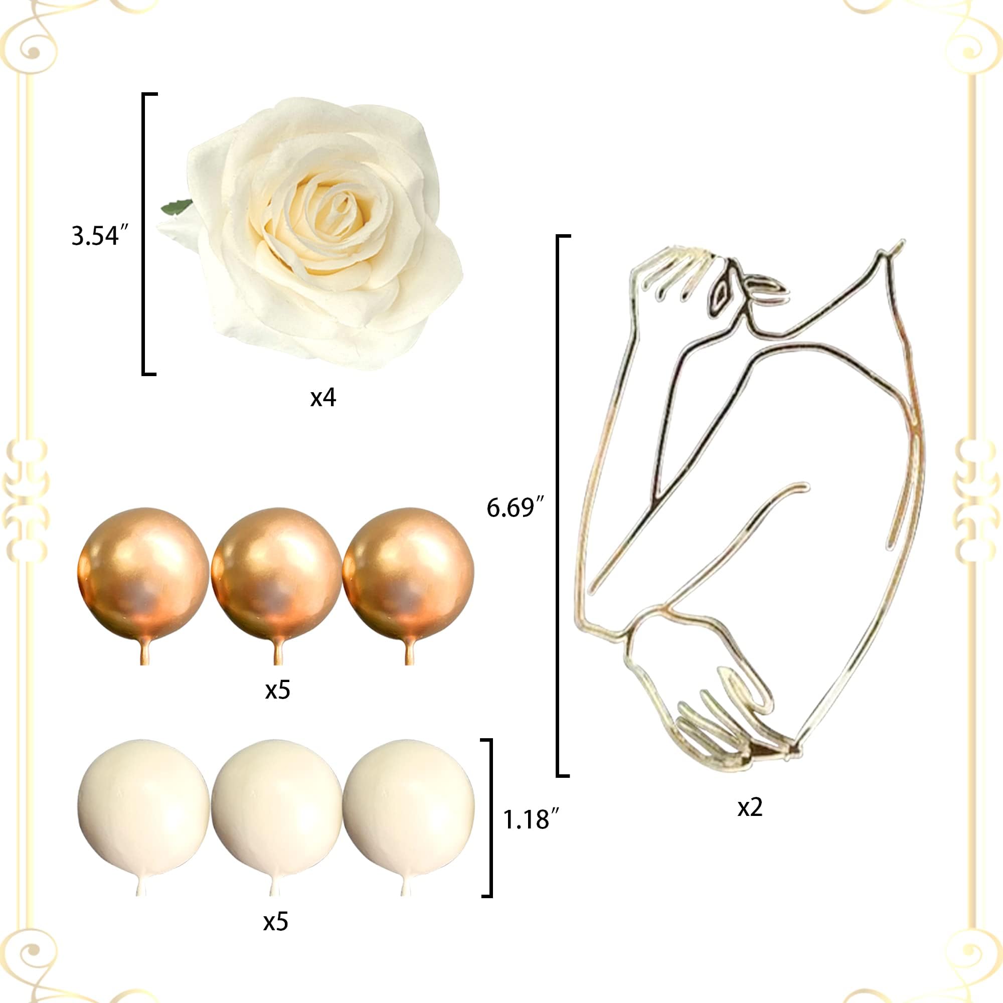 Snapklik.com : Champagne Acrylic Minimalist Art Lady Face Cake Topper ...