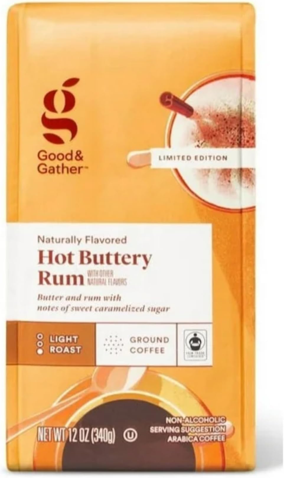 Amazon.com: TECNOVO Hot Buttery Rum Light Roast Ground Coffee Naturally ...