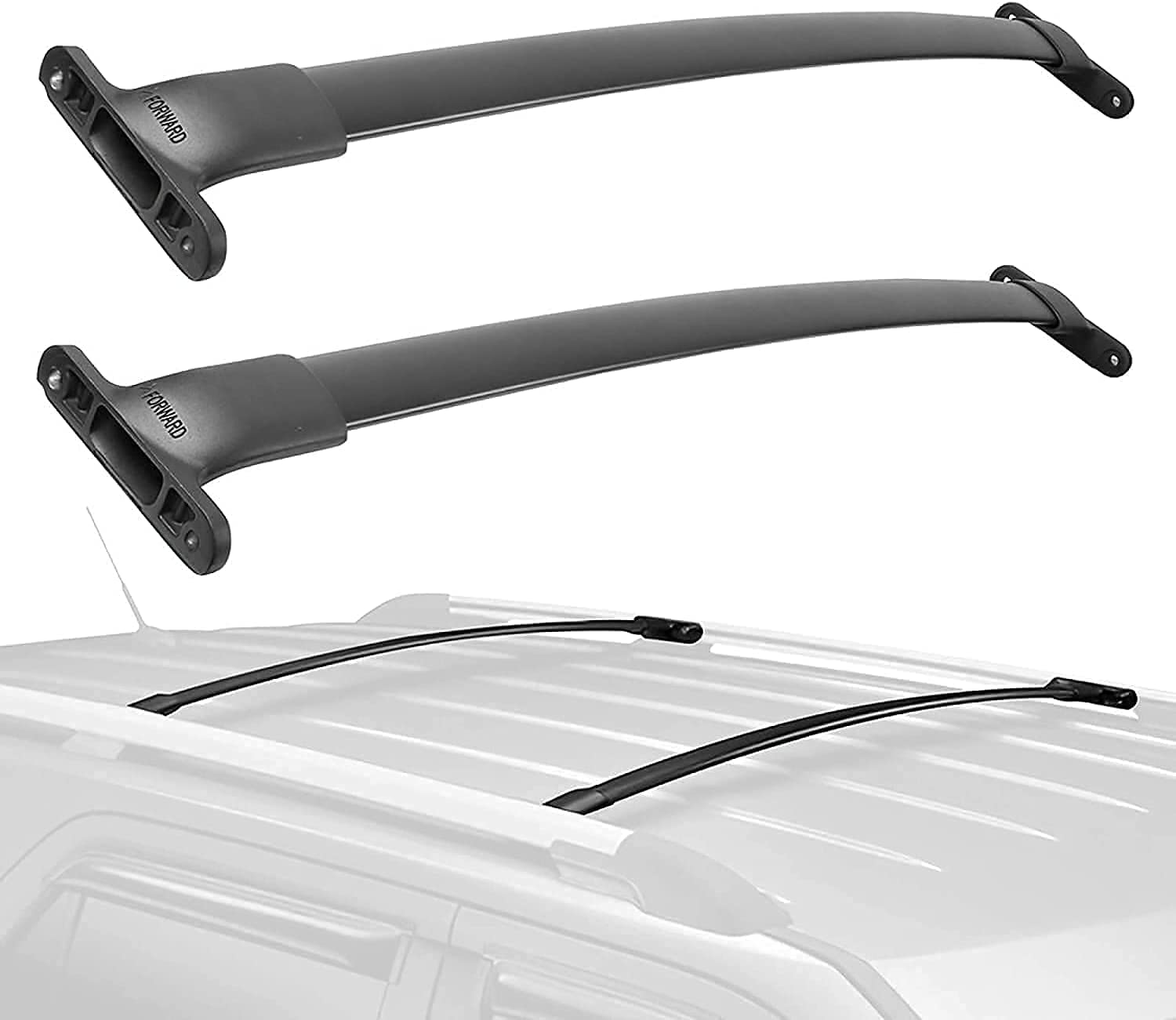 Buy PFSM Roof Bar to Fit Cars with Running Rails Car Roof Racks for Fo ...