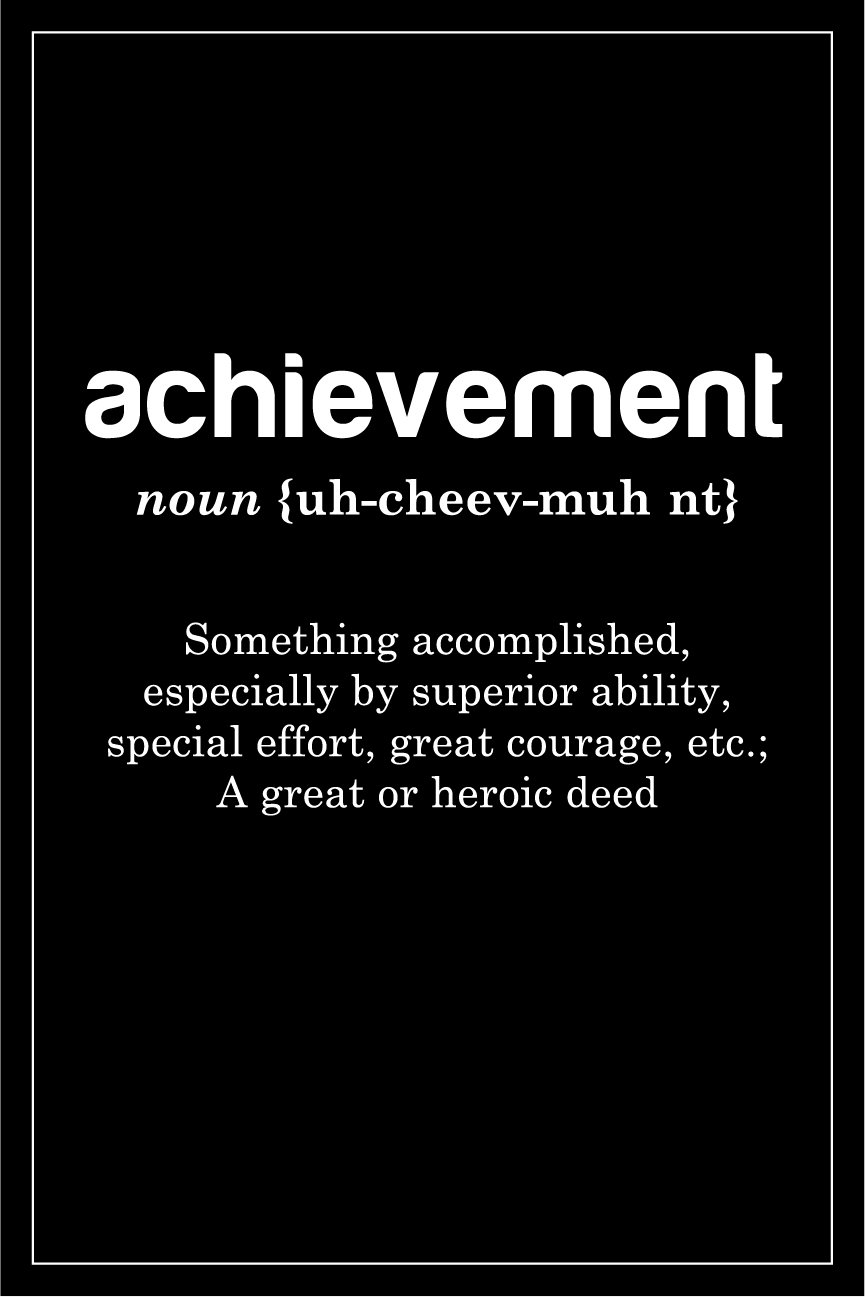 JSC472 Definition of Achievement Dictionary Style Poster Black | 18 ...