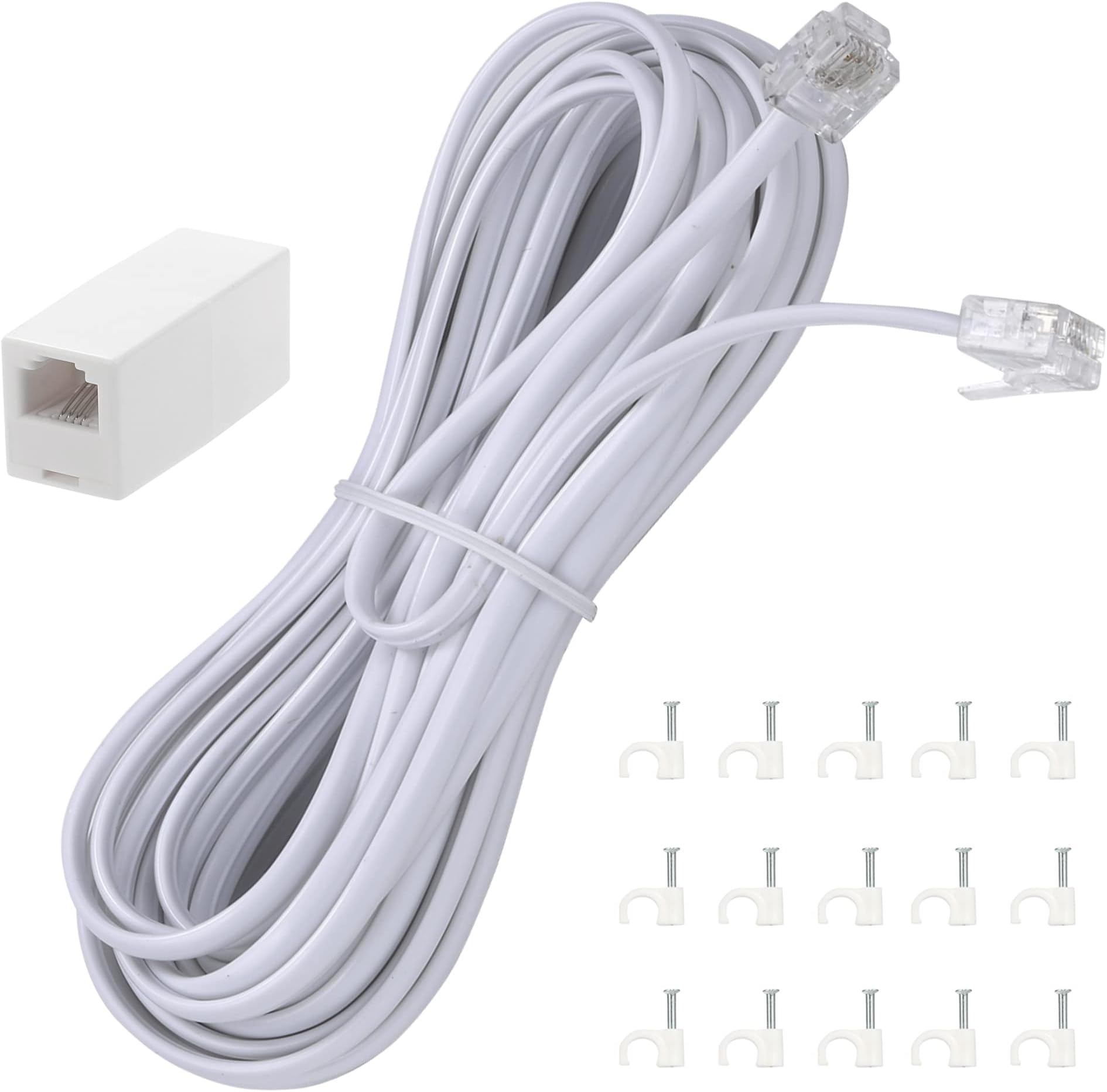 Amazon.com: YIENFBEV 25FT Telephone Extension Cord Cable, Landline ...