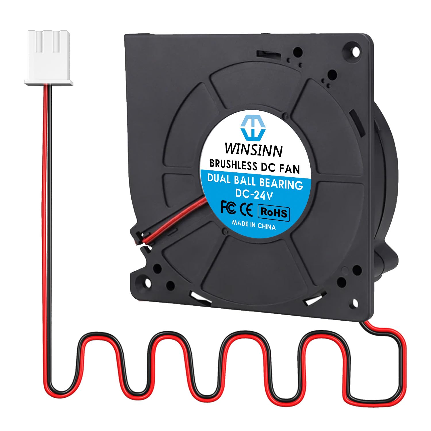 Amazon.com: WINSINN DC 120mm Blower Fan 24V 12032 Dual Ball Bearing ...