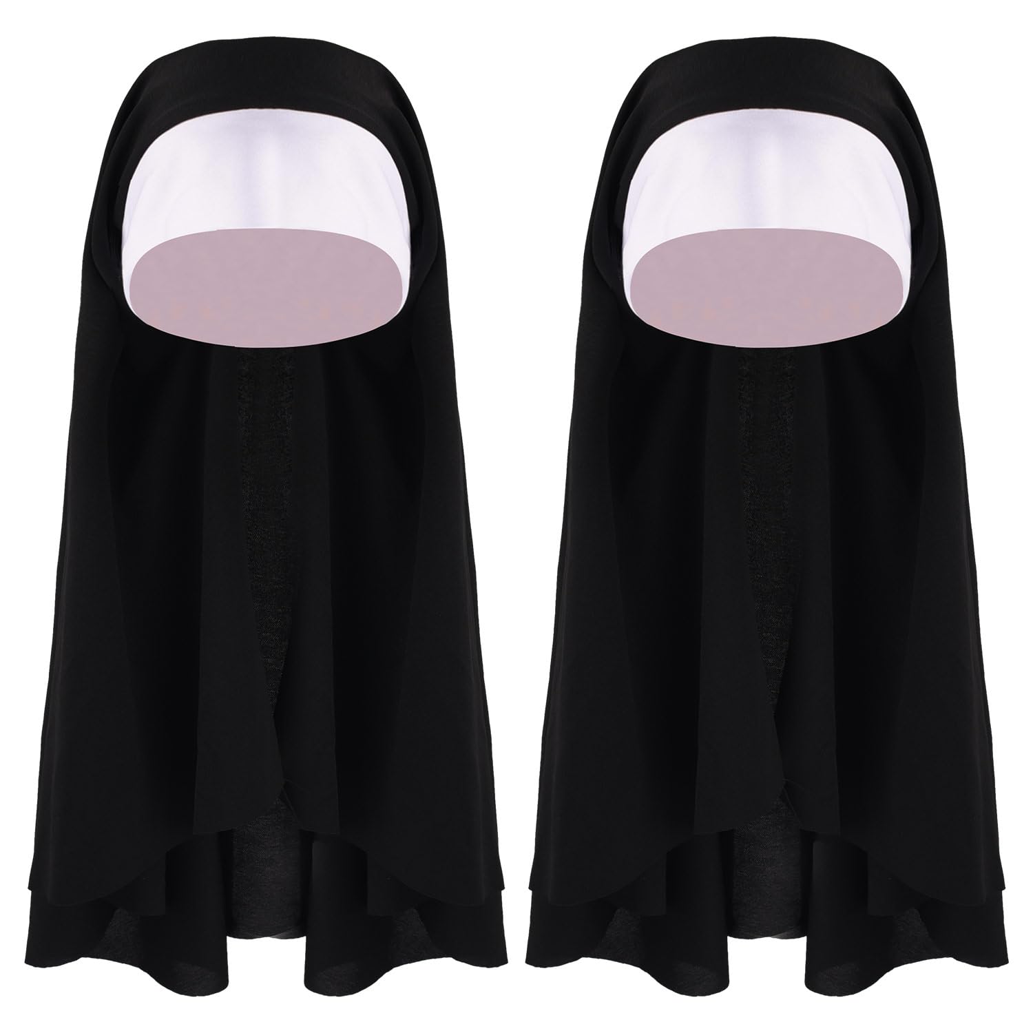 Lezevn 2 Pieces Nun Headpiece Nun Habit Costume Accessory Nun Hat ...