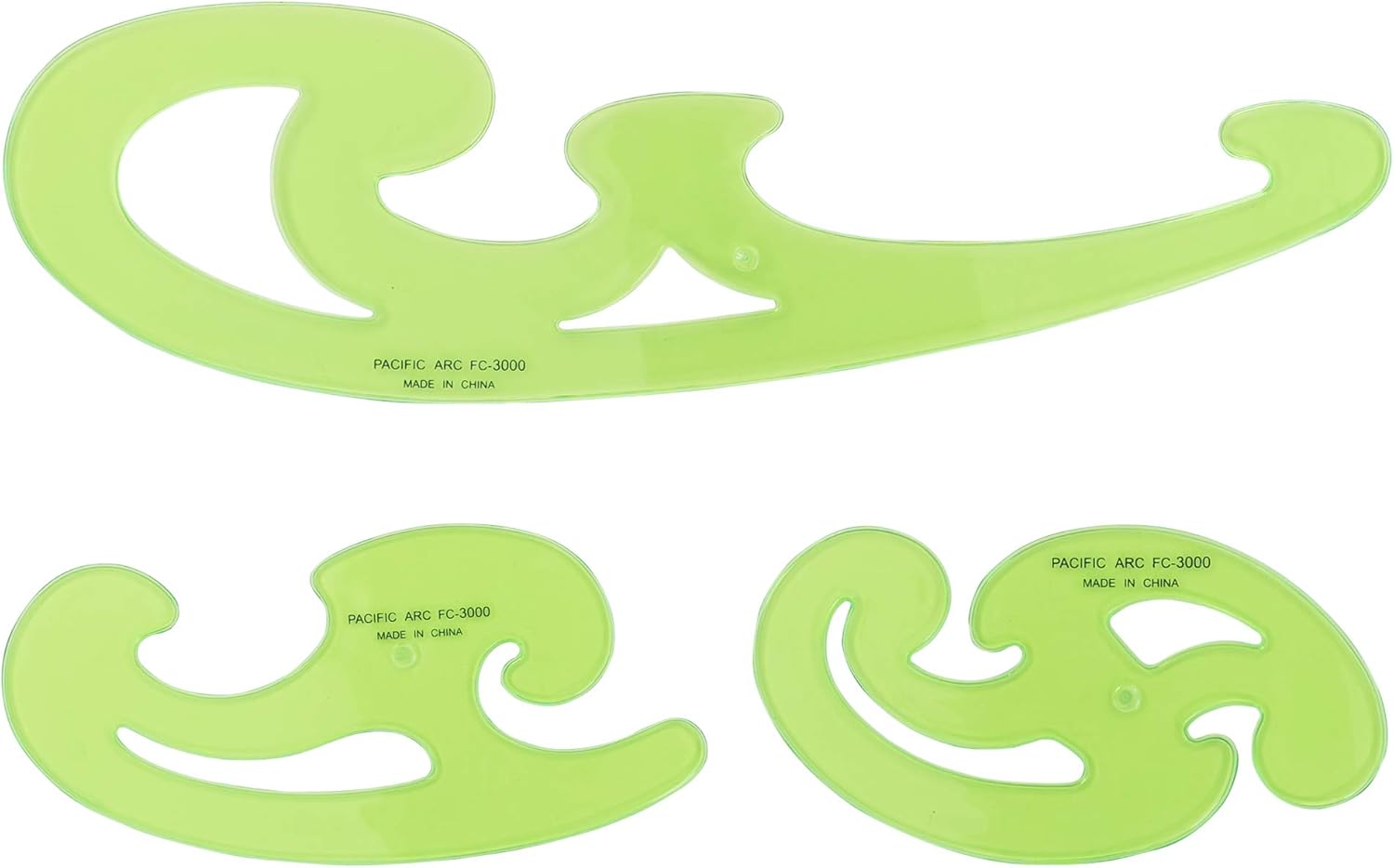 Amazon.com: Pacific Arc French Curve Set, 3 Shapes, Clear Curve Ruler ...