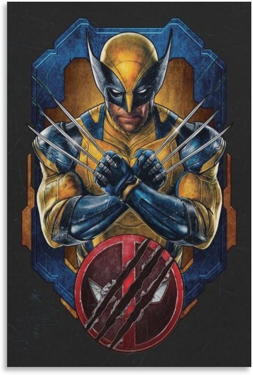 Amazon.com: Deadpool And Art Wolverine Movie Poster Wall Prints Canvas ...