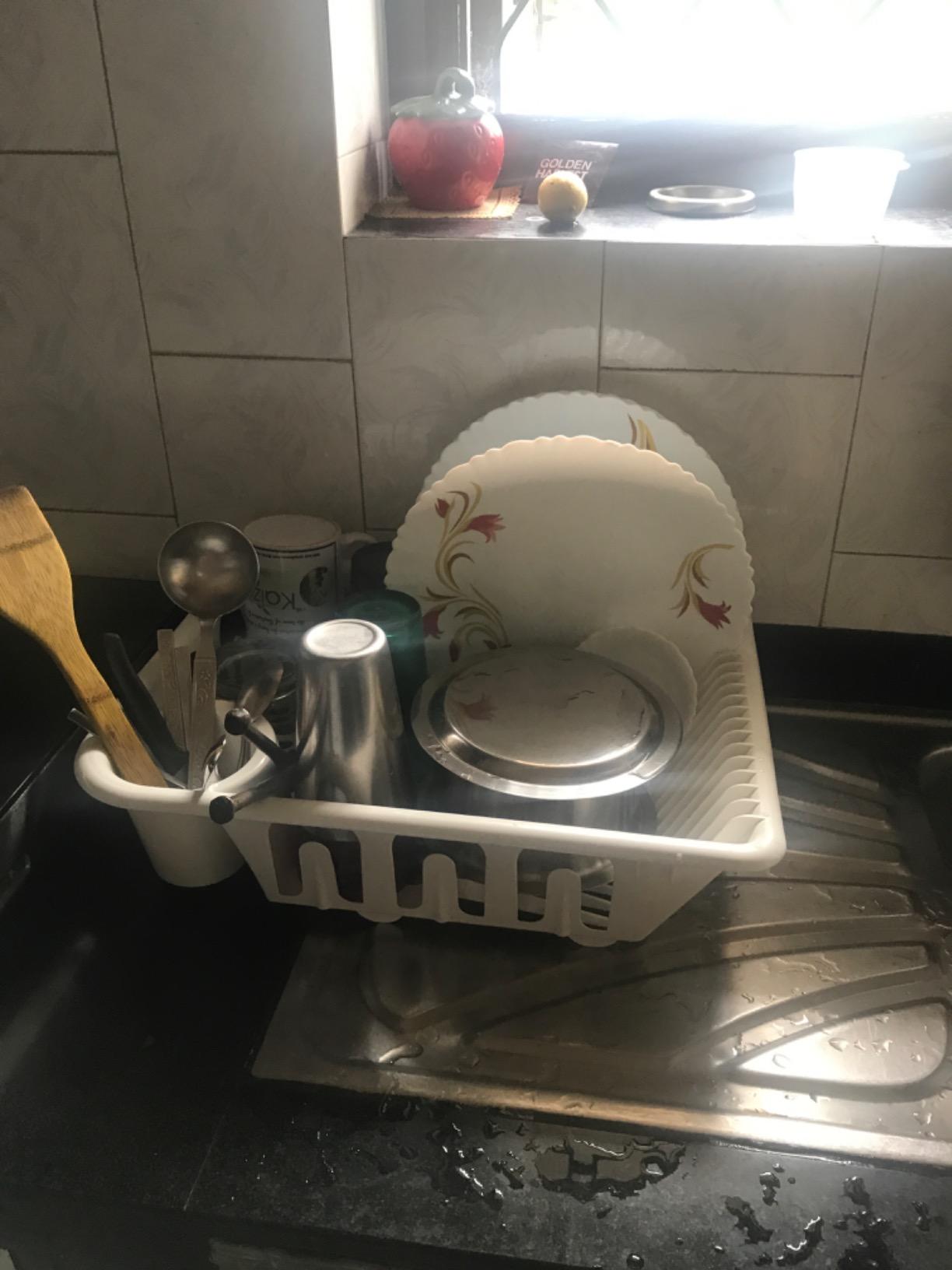 Buy Ikea Plastic Dish Drainer w/ 9 Glass Holders White Plates Drying ...