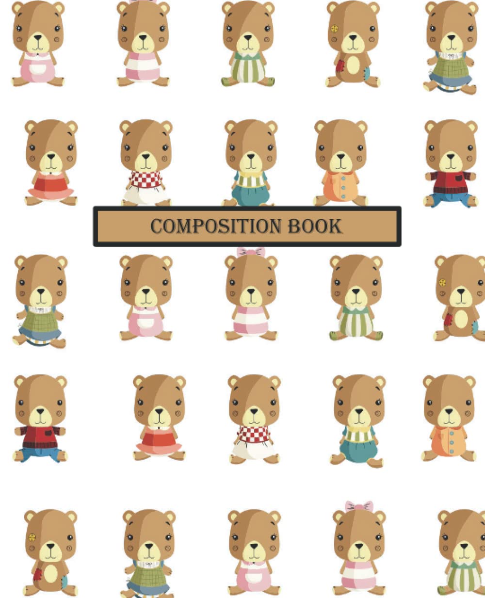 Cute Composition Book Teddy Bears | Wide Ruled Composition Notebook ...