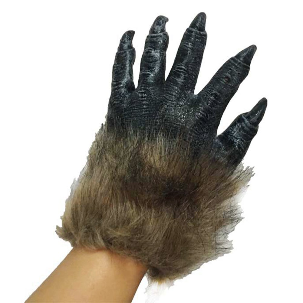 Buy hefeibiaoduanjia Furry Monster Werewolf Hands Gloves Halloween Prop ...