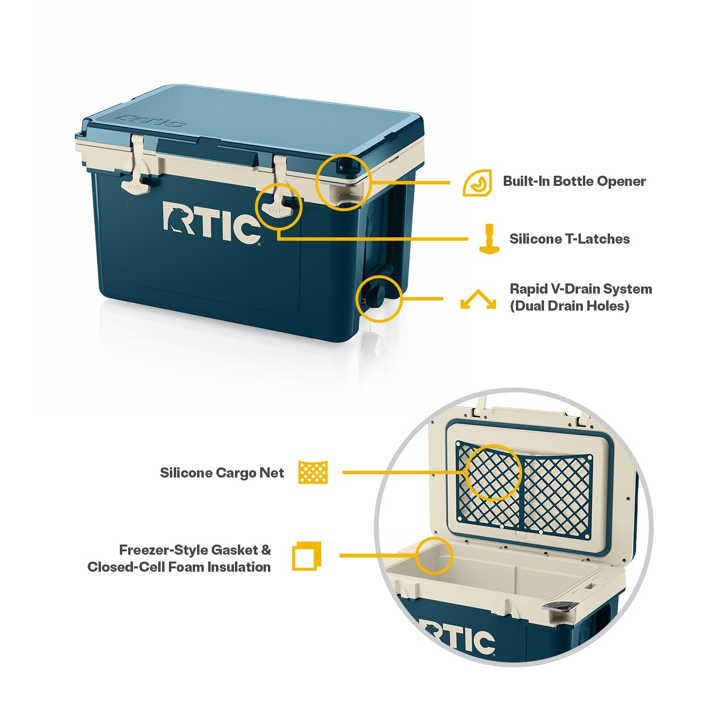 Snapklik.com : RTIC Ultra-Light 32 Quart Hard Cooler Insulated Portable ...
