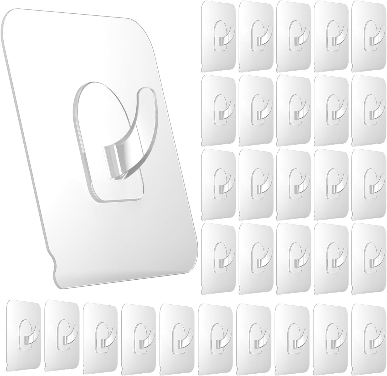 Amazon.com: Qianyu 50Pcs Double Sided Adhesive Wall Hooks Transparent ...