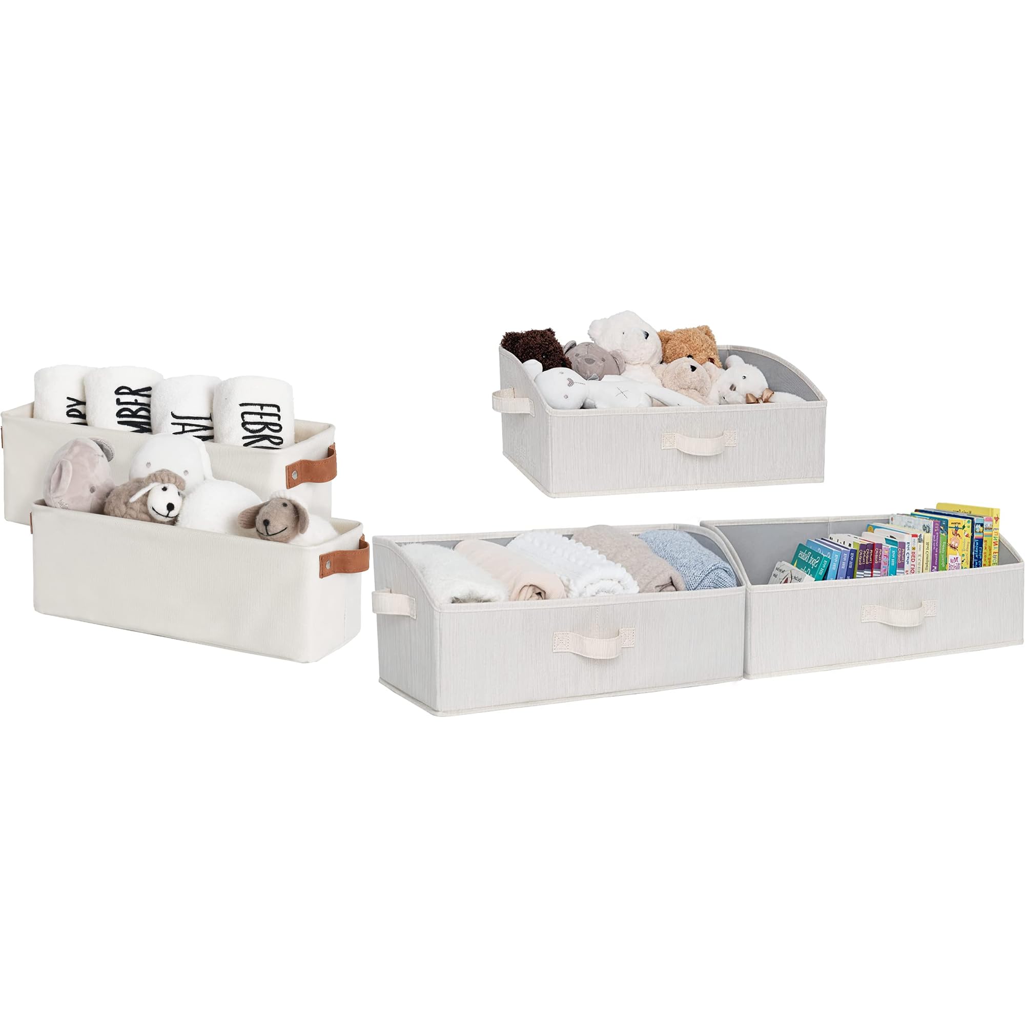 Amazon.com: StorageWorks 2-Pack Narrow Storage Bins with 3-Pack ...