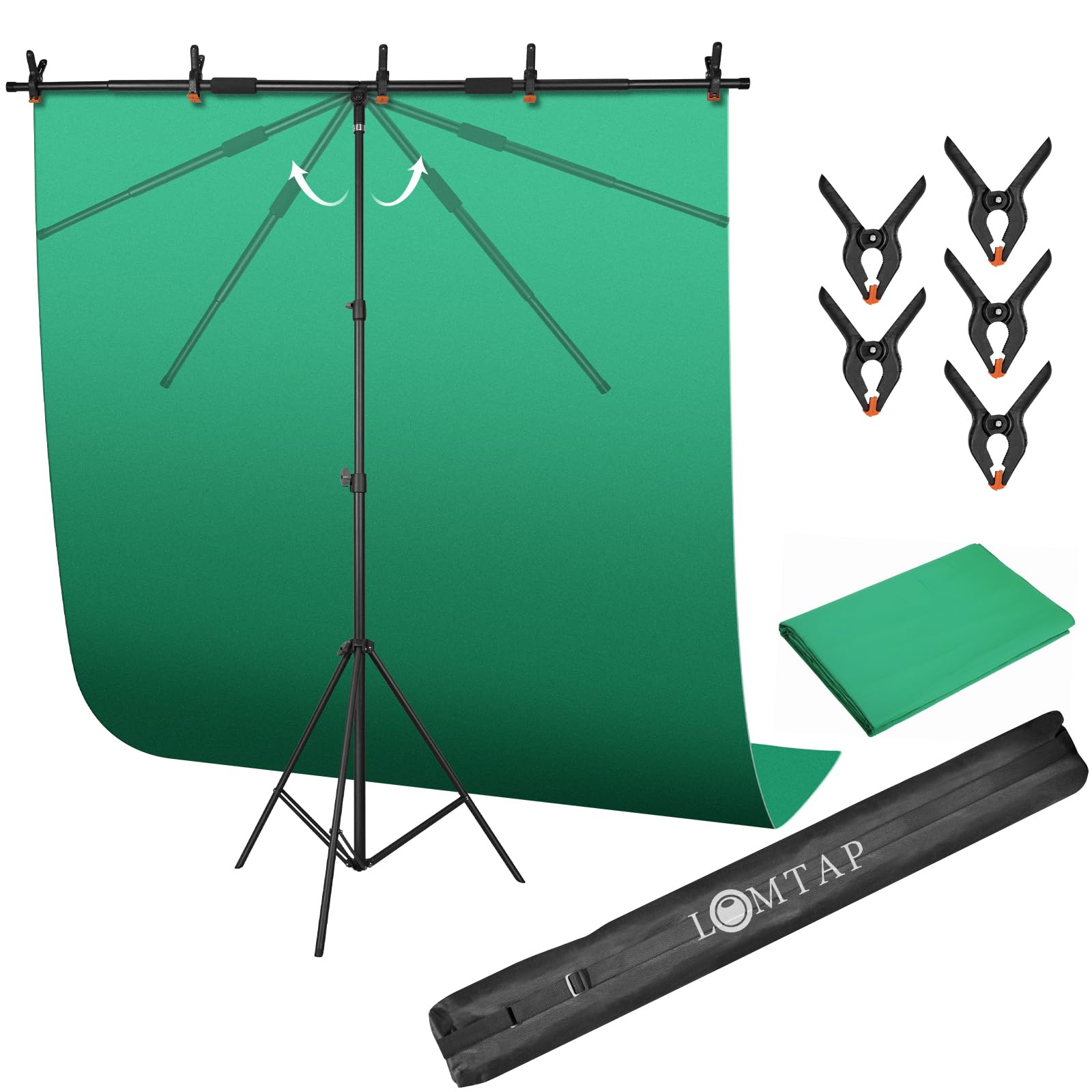 Amazon.com : Green Screen Backdrop Kit 6.5x10ft, Portable Backdrop ...