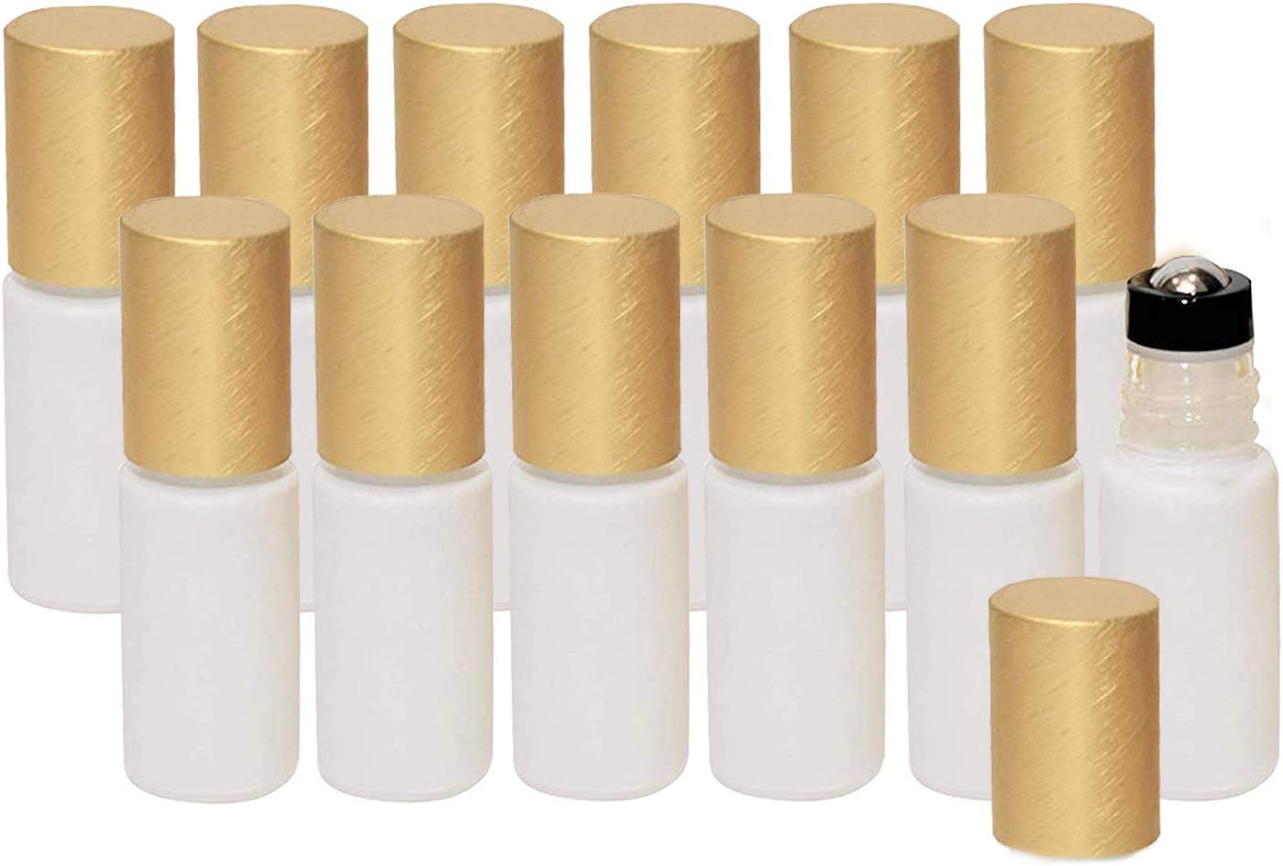 Amazon.com: Holistic Oils 5ml White Roller Bottles for Essential Oils – Leakproof Rollers, Thick ...