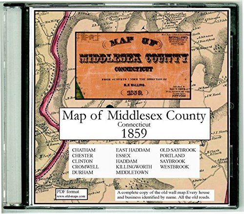 Amazon.com: Map of Middlesex County, Connecticut on CDROM - 1859 - With ...