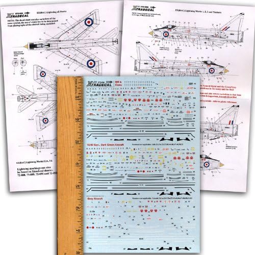 EE Lightning Mk 1, 1a, 2, 3, 6: Complete Stencils (1/72 decals ...