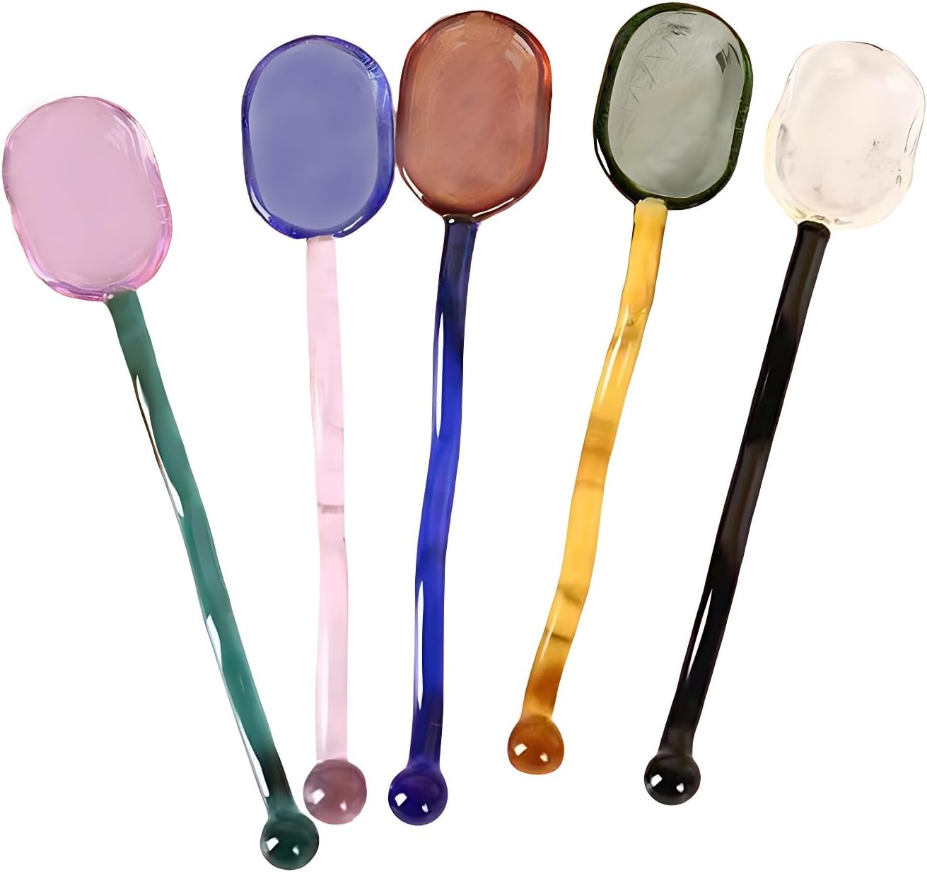 Amazon.com: Turbokey 5 Pieces Glass Spoons - 6.1 inch Coffee Teaspoons ...